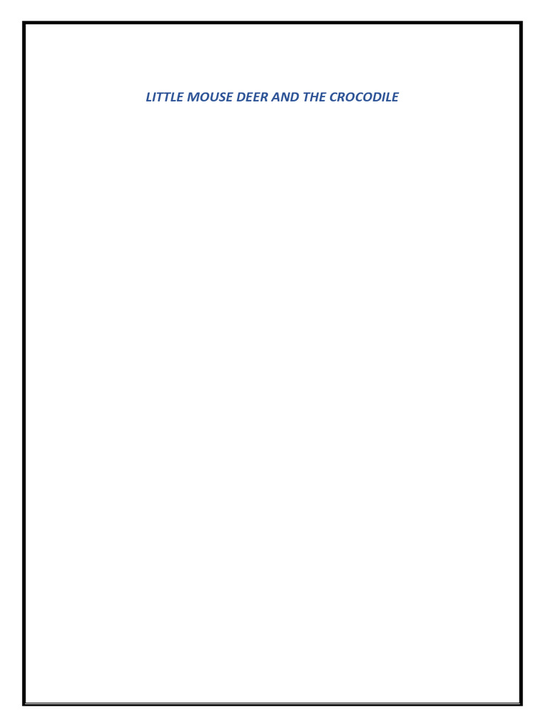 Little Mouse Deer and The Crocodil | PDF