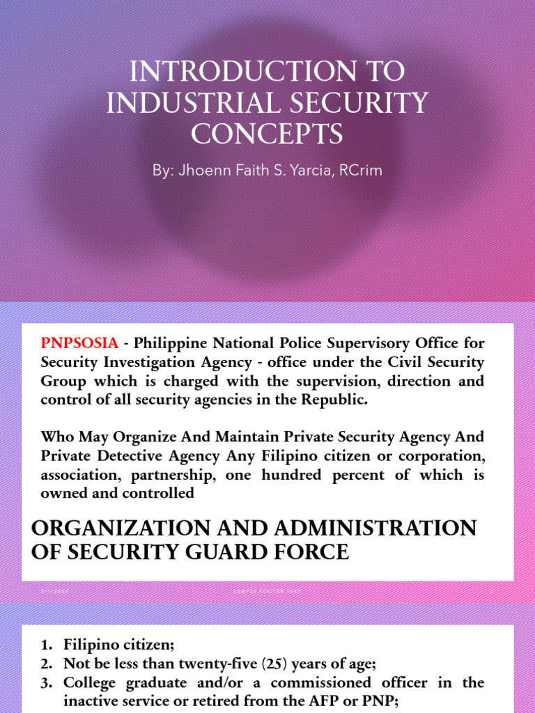 Introduction to Industrial Security Concepts | PDF | Security Guard | Classified Information