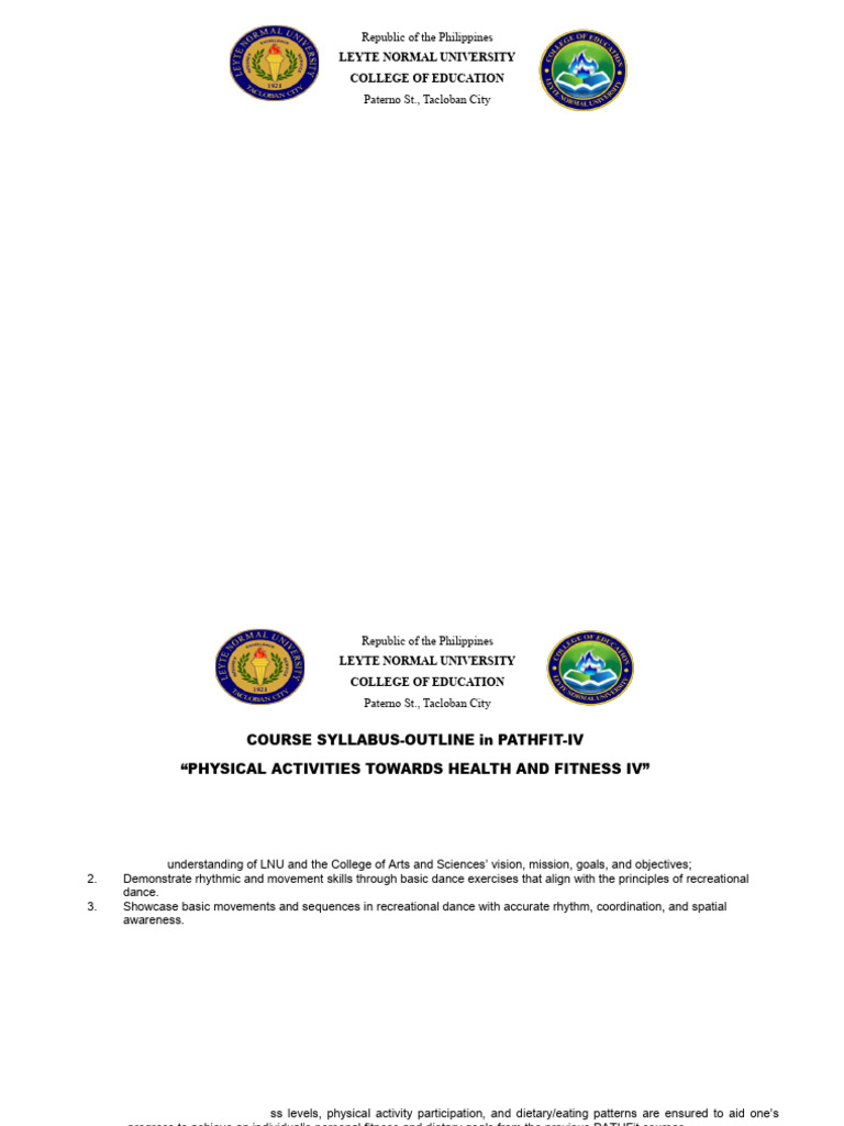 Pathfit 4 Course Outline | PDF | Physical Fitness | Dances