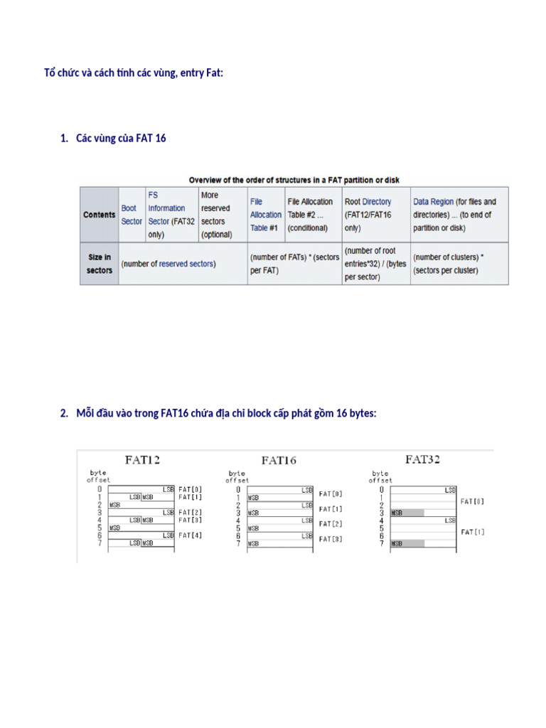 Hướng Dẫn Làm Bài Tập Với FAT 16 | PDF