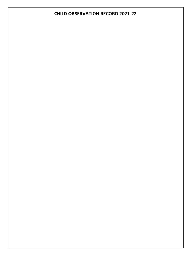 Child Development Checklist ECCE | PDF | Communication | Self Concept