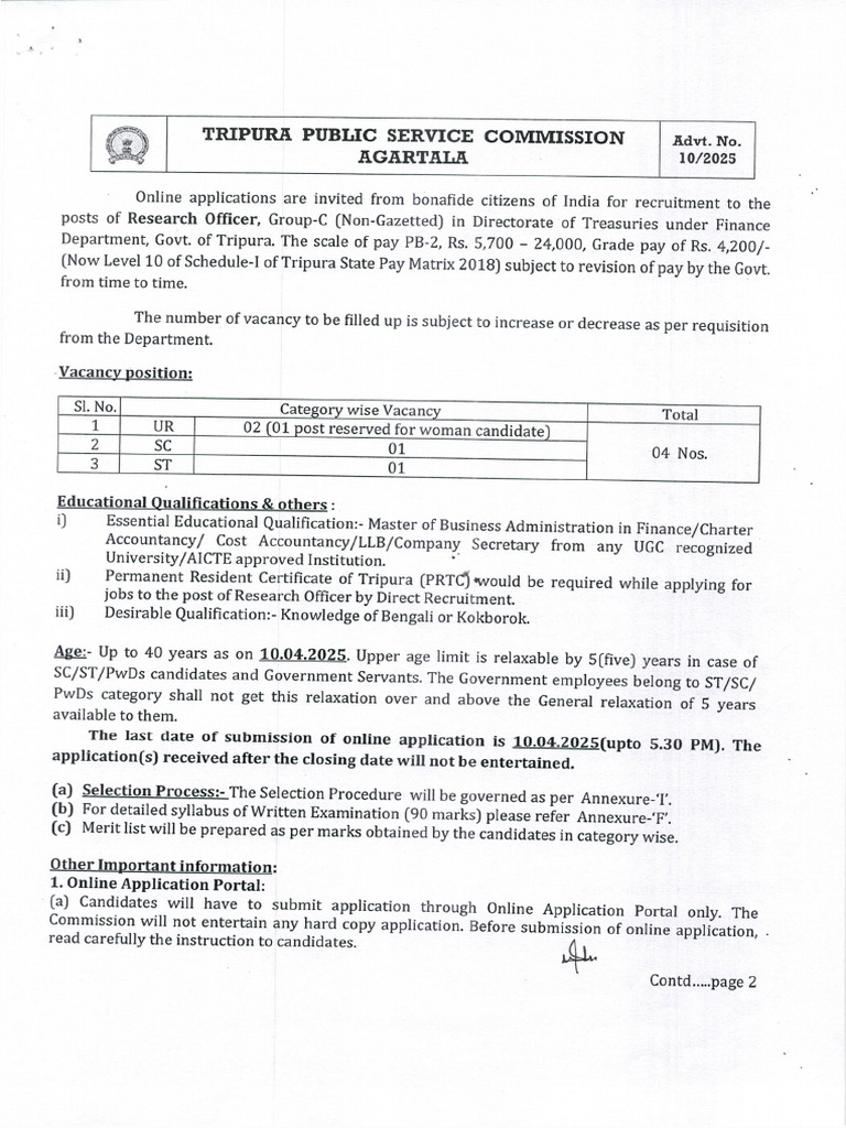 Advt 10 2025 170225 | PDF