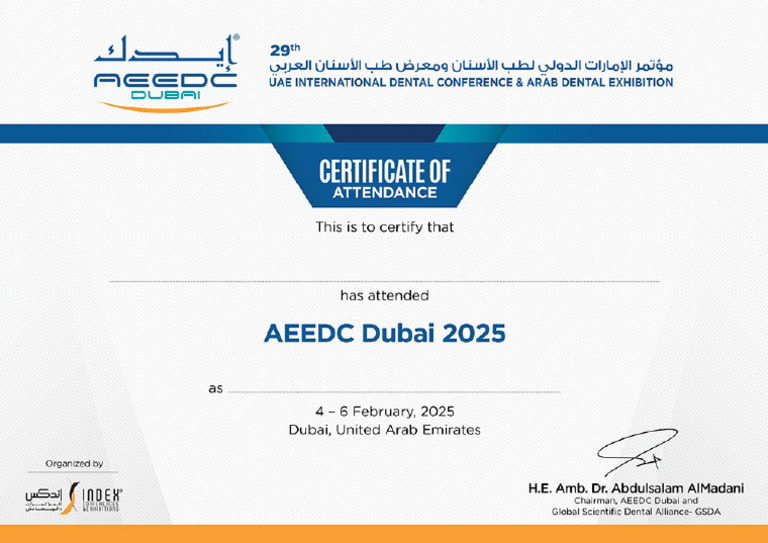 AEEDC 2025 Attendance Certiticate Exhibitor 325866 1315931 | PDF