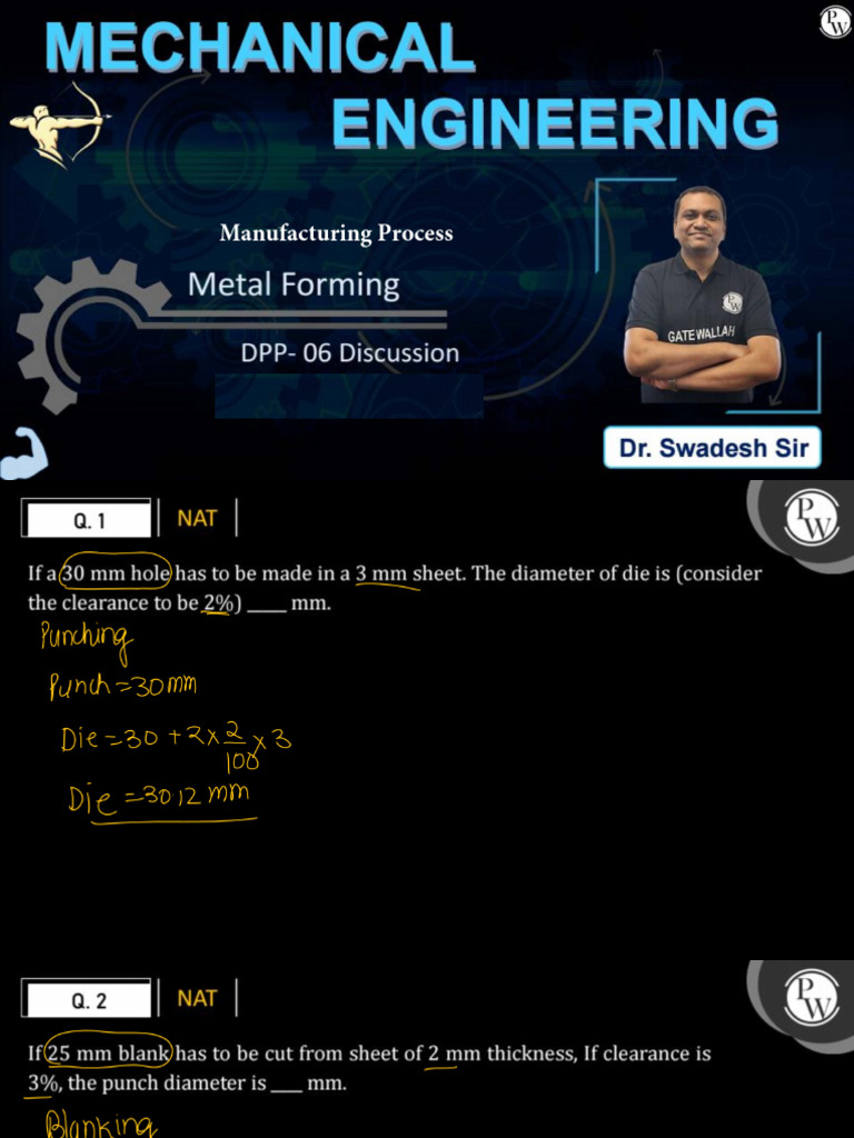 Metal Forming - DPP 06 Discussion Notes | PDF