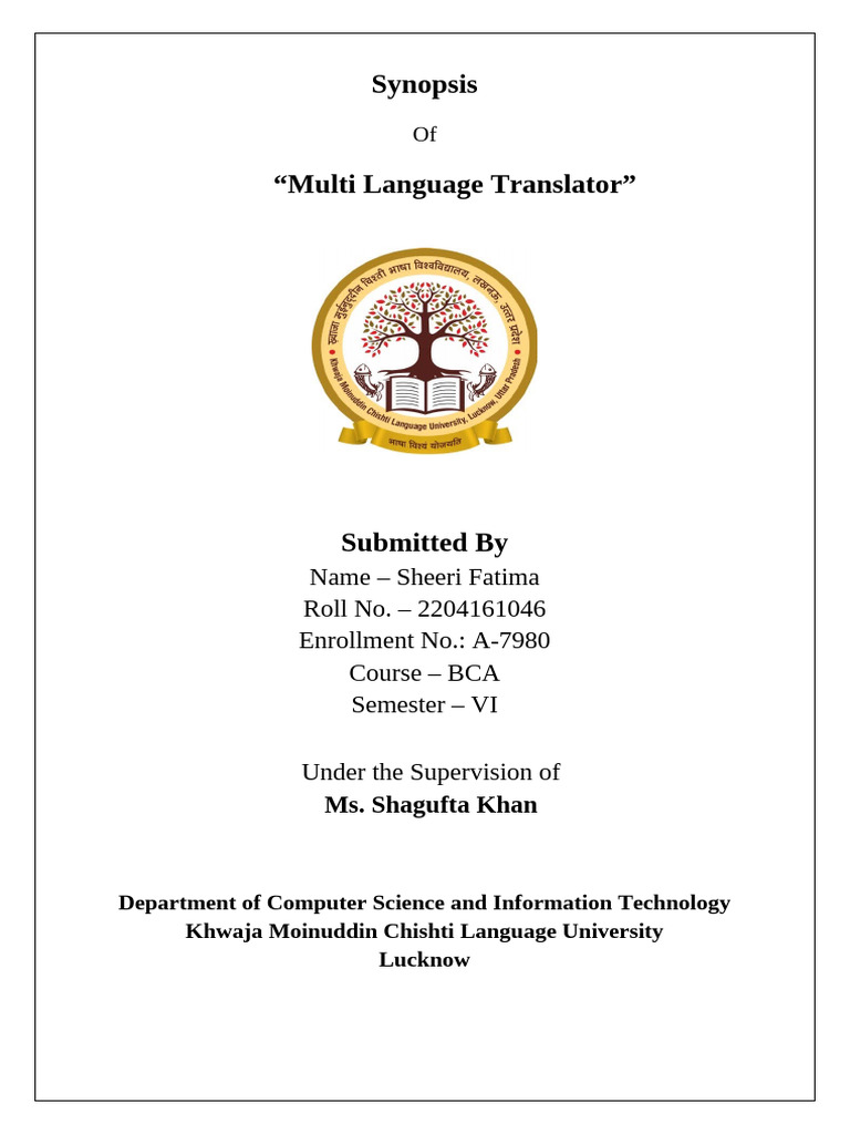 Major Synopsis Sheeri) | PDF | Translations | Usability