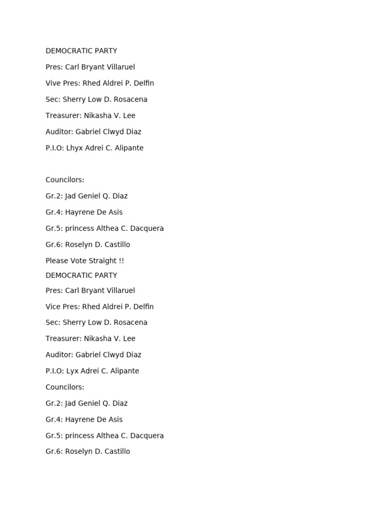 Democratic Party Candidate List 2023 | PDF