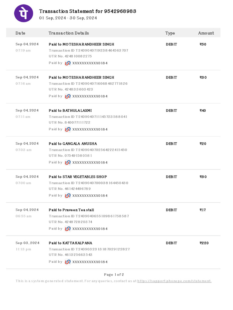 PhonePe Statement Sep2024 Sep2024 | PDF