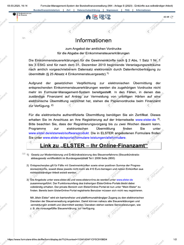 Formular Management System Der Bundesfi.. | PDF