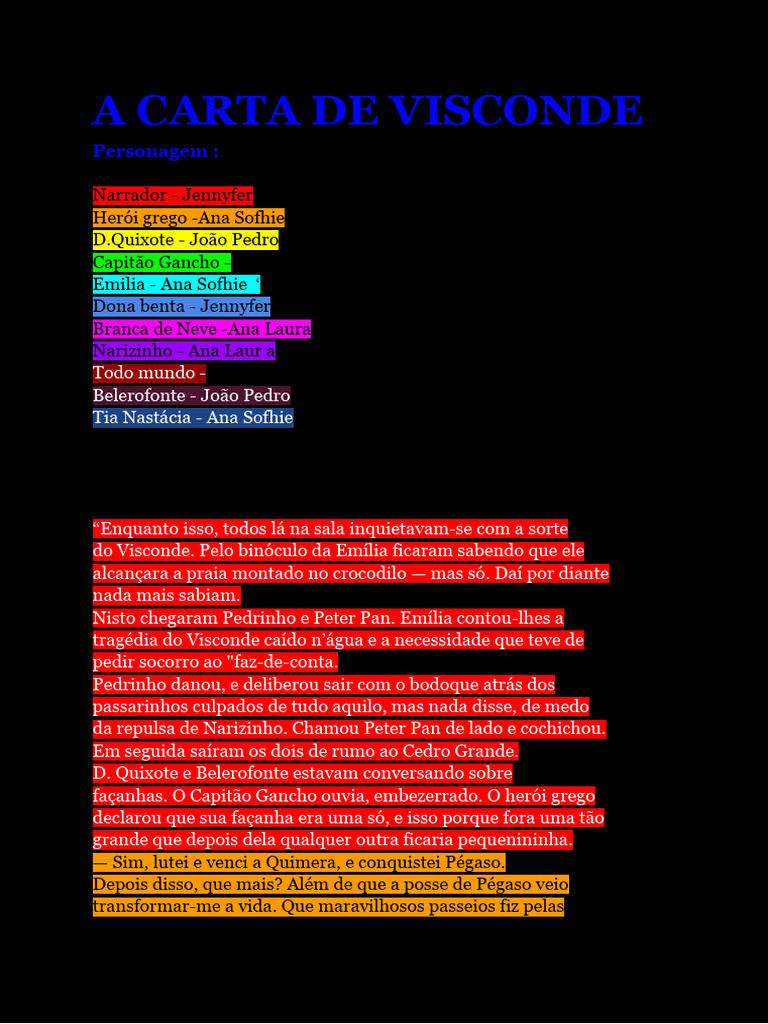 A CARTA DE VISCONDE - Documentos Google | PDF