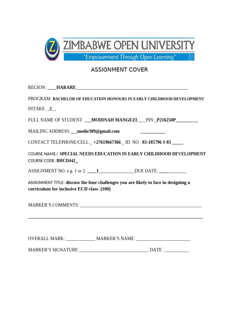 Inclusive Education Assignment | PDF | Inclusion (Education) | Teachers