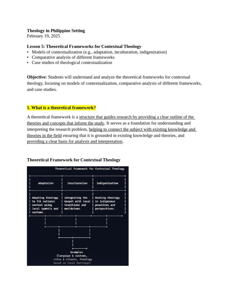Lesson 5 Theological Framework | PDF | Theory | Rituals