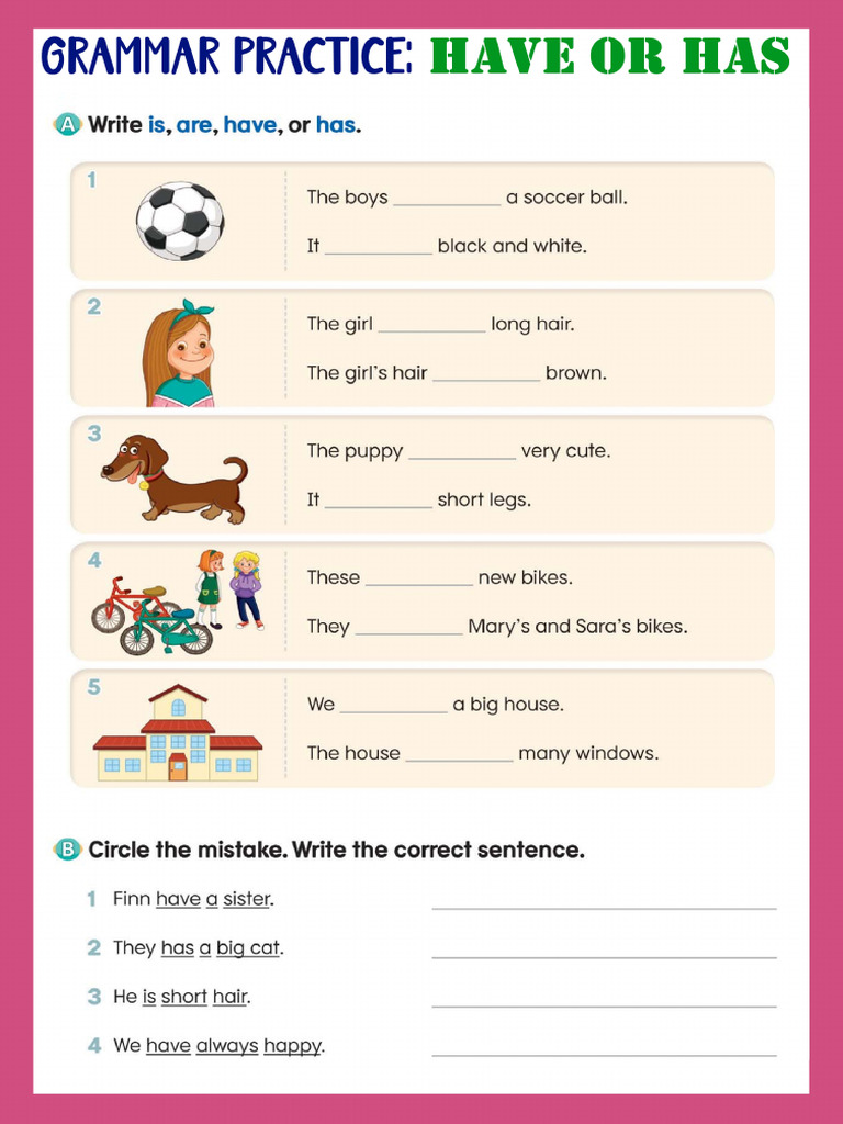 Grammar Practice - Have&has | PDF