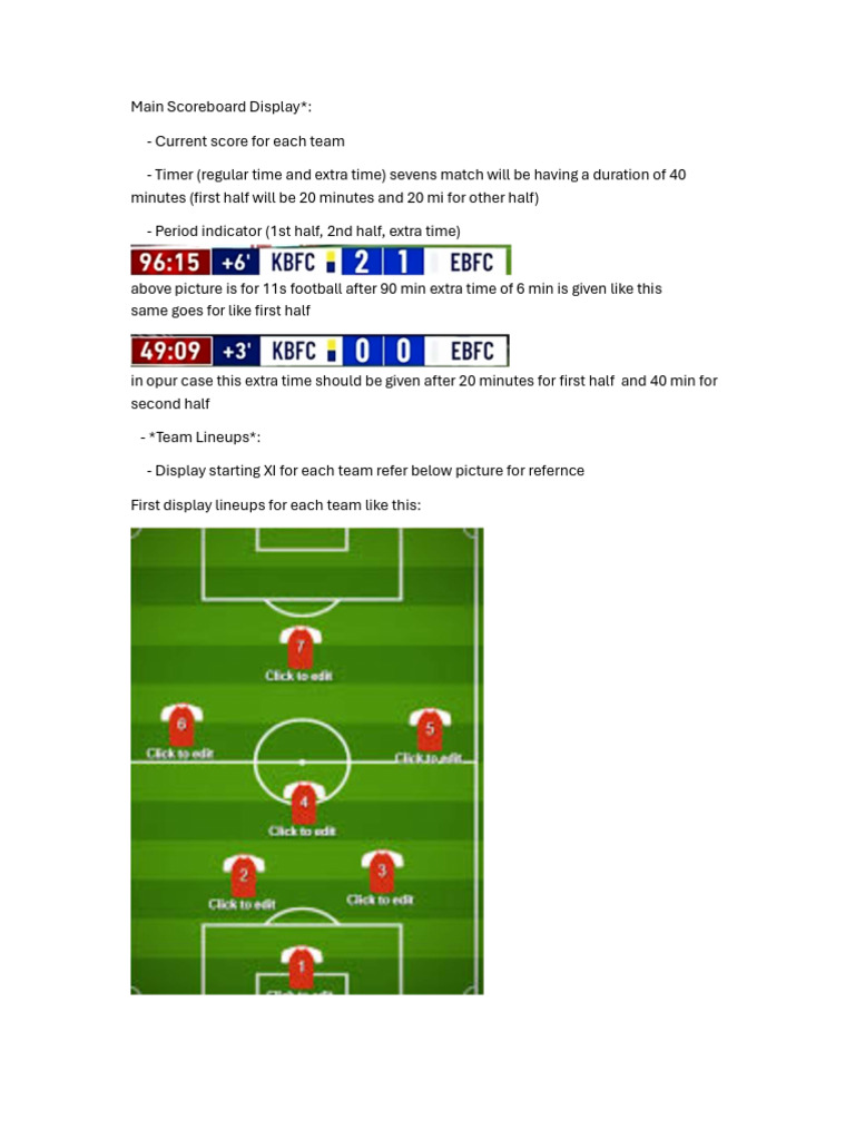 Scoreboard Design for Football Matches | PDF
