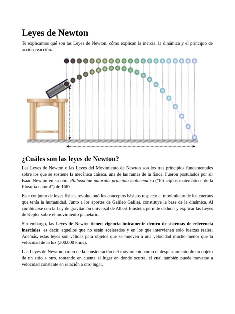 Leyes de Newton: Fundamentos del Movimiento | PDF | Las leyes del ...