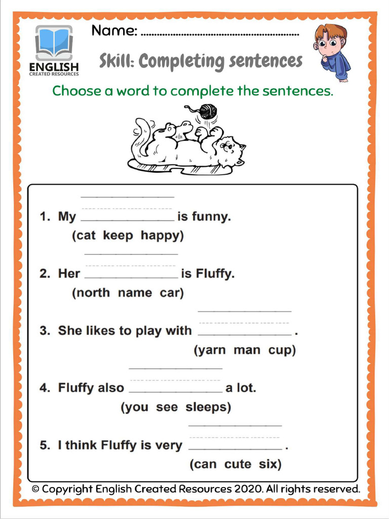 Completing sentences | PDF