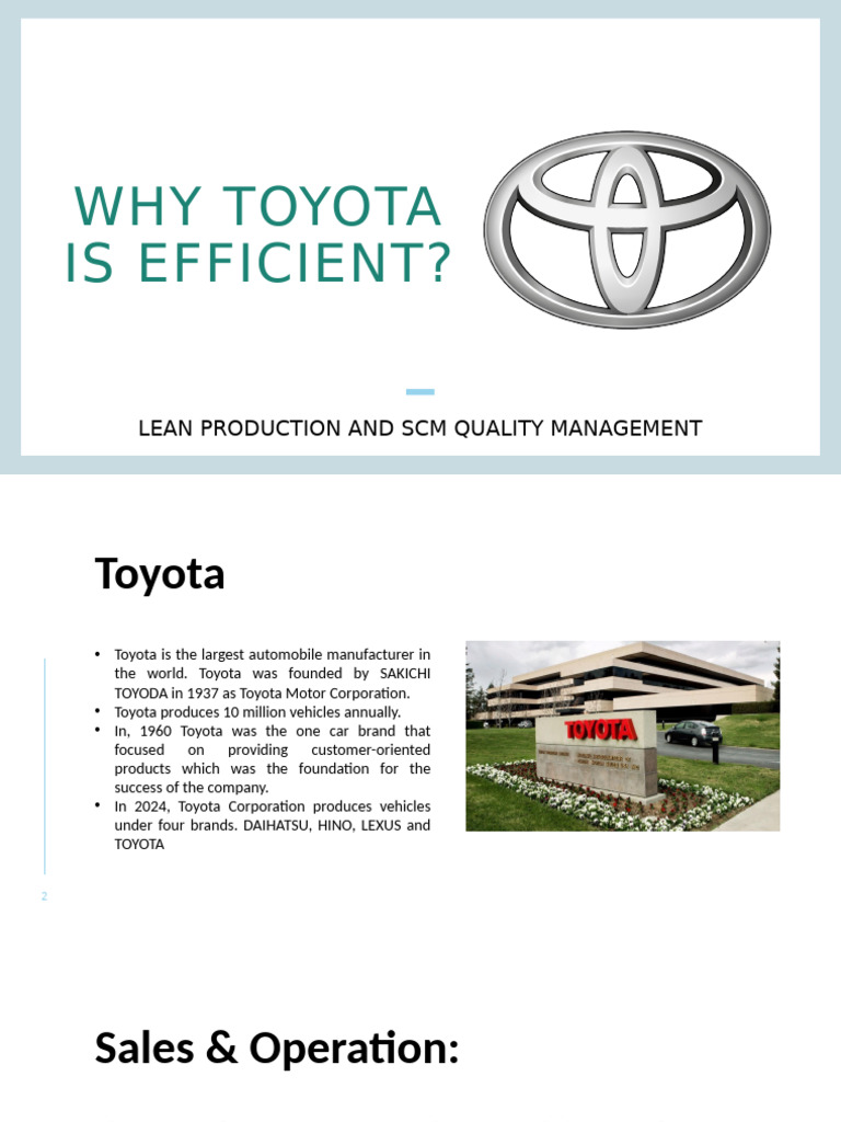 Toyota's Lean Production & S&OP Strategies | PDF | Toyota | Lean ...