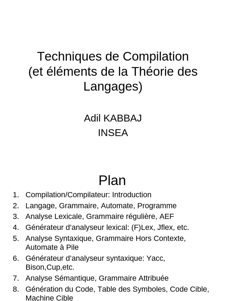 Ch0 Cours Compilation | PDF