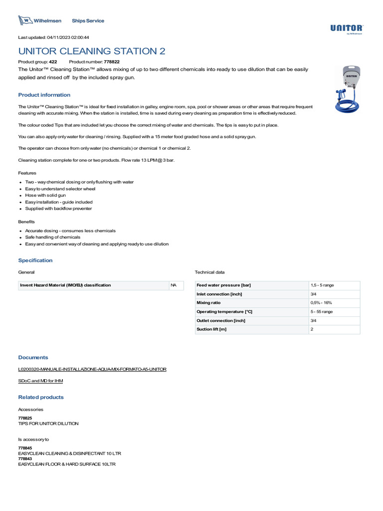 Unitor Cleaning Station 2 | PDF | Water