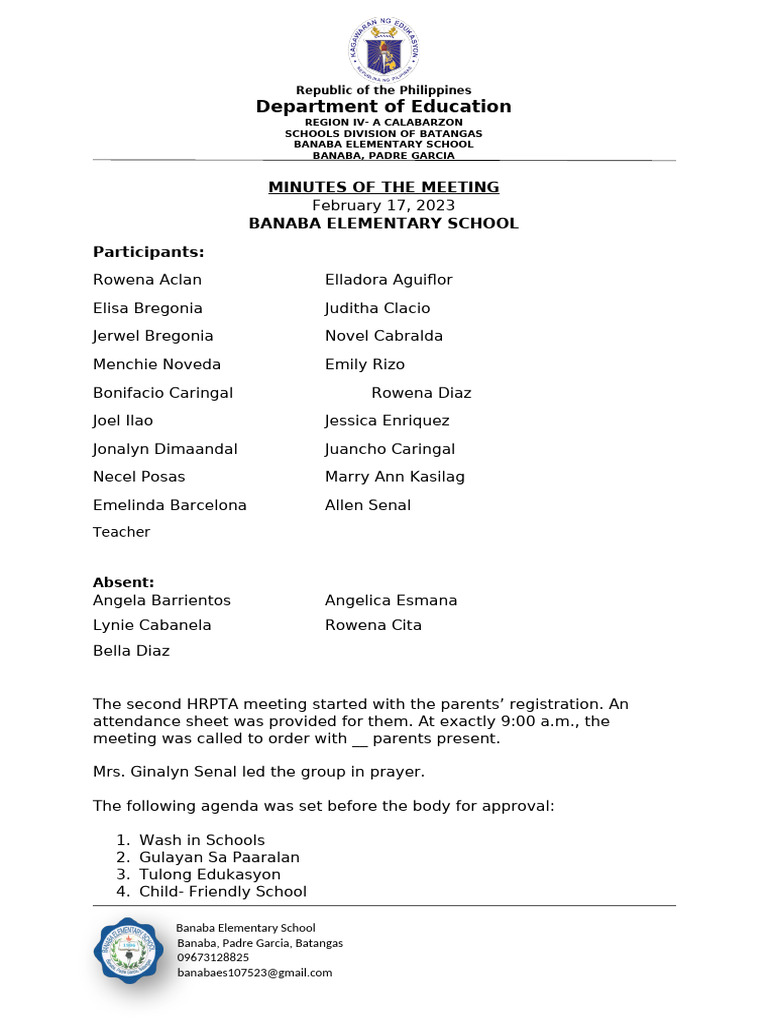 2nd Quarter HPTA Meeting | PDF