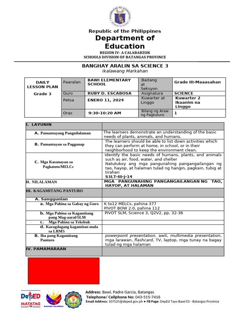 Edited DLP Science 3 | PDF