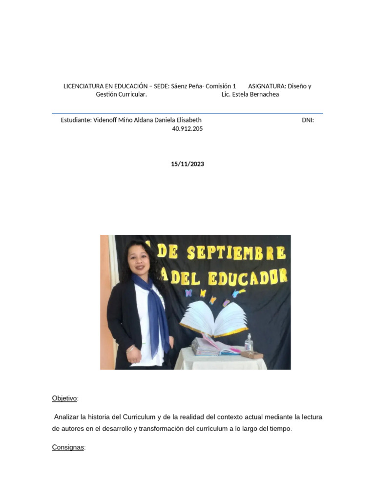 Tp1 Curriculo Lic | PDF | Plan de estudios | Enseñando