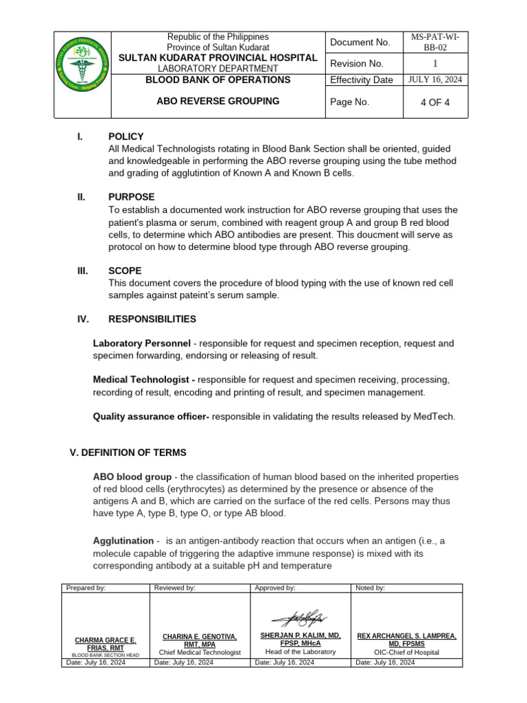 Abo Reverse Grouping Tube Method | PDF | Blood Type | Serology