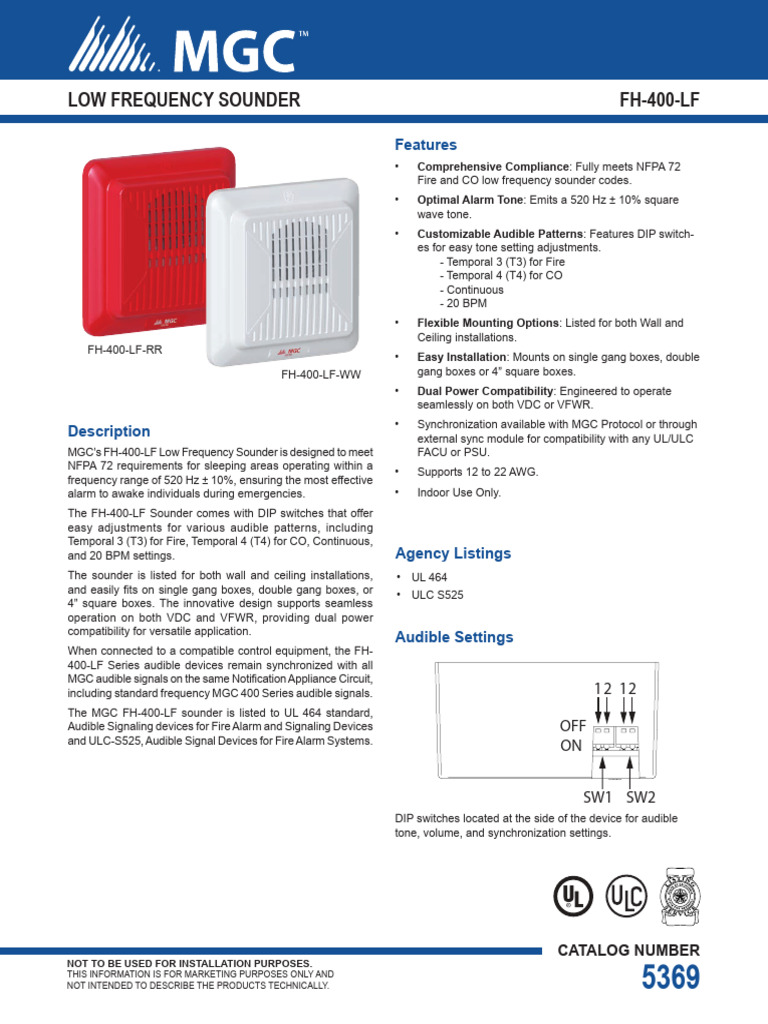 CAT-5369 FH-400-LF Low Frequency Sounder | PDF | Decibel | Manufactured Goods