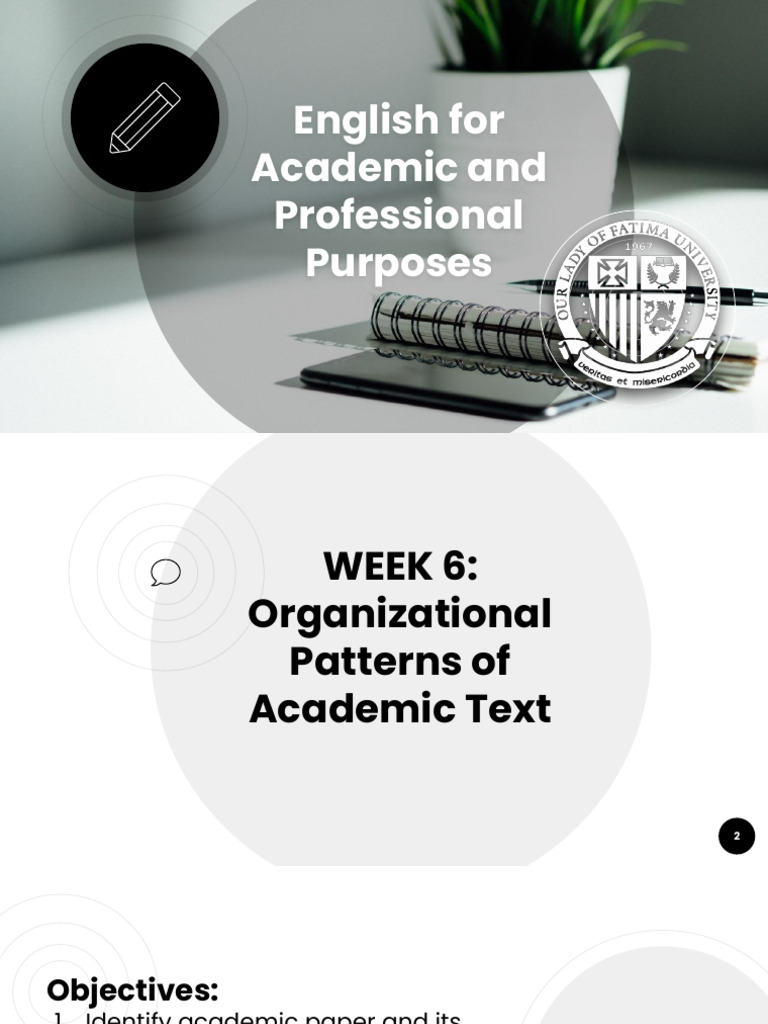 EAPP - WEEK 6 - Text Structure and Organizational Patterns | PDF ...