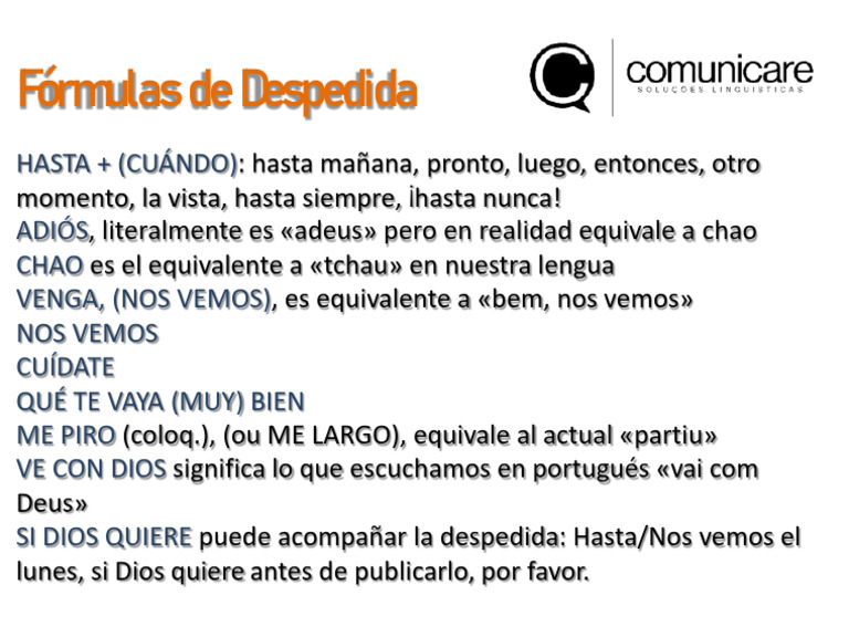 Fórmulas de Despedidas | PDF