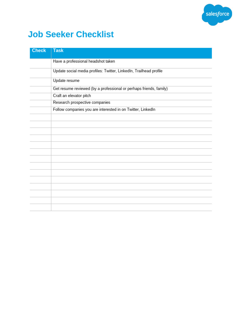 Assignment 4 Job Seeker checklist | PDF