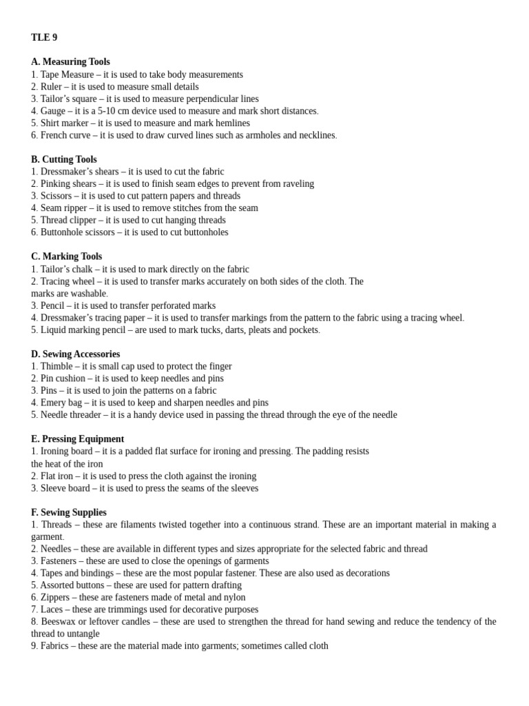 Dressmaking Concept Notes | PDF | Seam (Sewing) | Waist