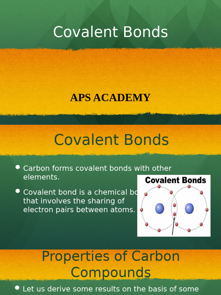 Understanding Covalent Bonds in Carbon | PDF
