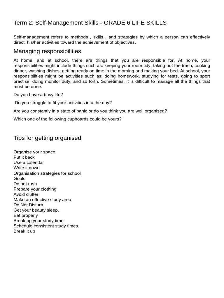 Grade 6 Life Skills: Term 2 Overview | PDF | Circumcision | Baptism