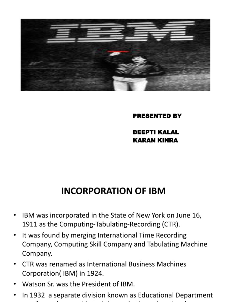 IBM History: Key Milestones 1911-1942 | PDF