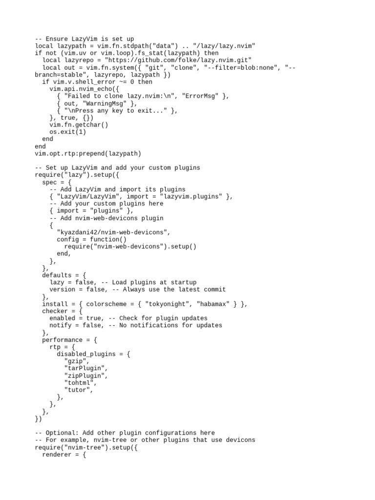 Set Up LazyVim with Custom Plugins | PDF