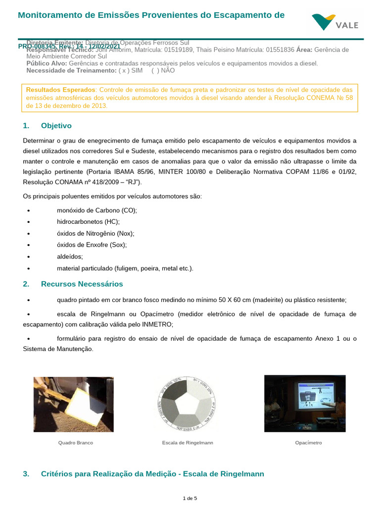 PRO-008345 - 14 - PRO-008345 Rev.14 Monitoramento de Emissoes | PDF ...