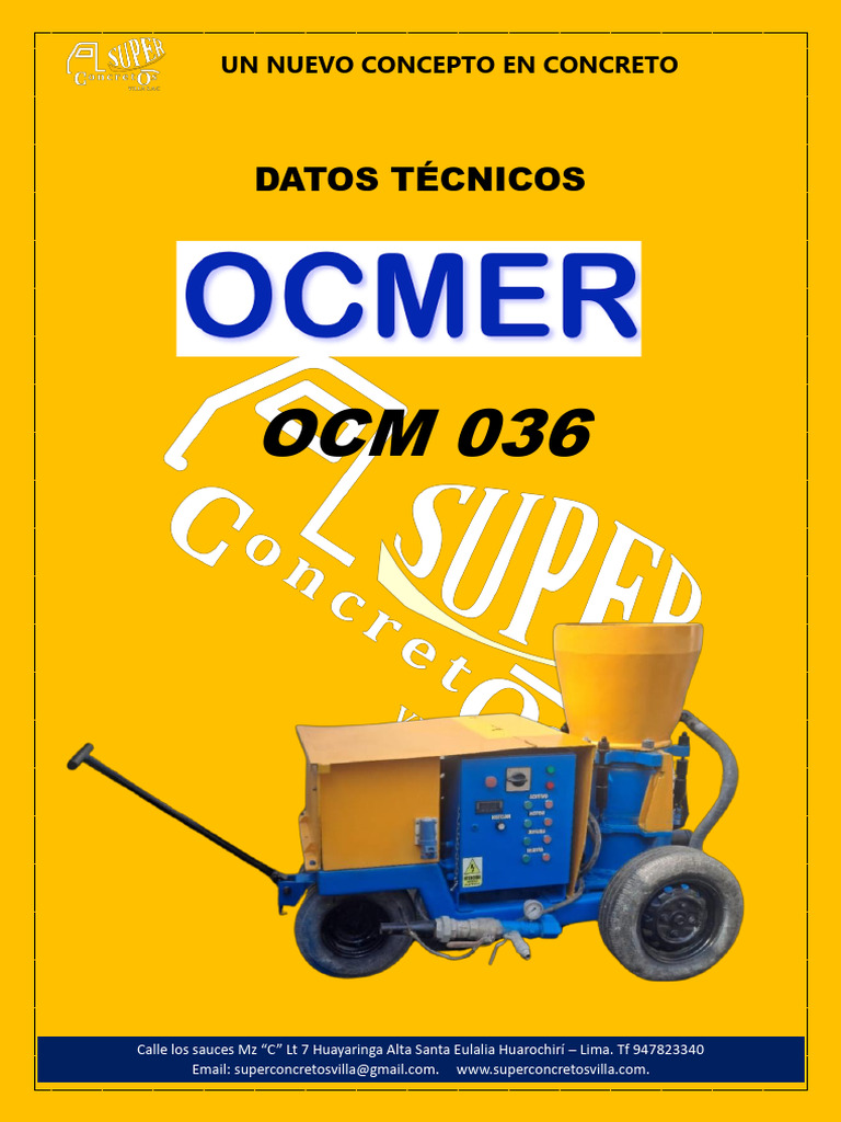 Ocmer Ocm 036 - Ficha Técnica. Super Concretos | PDF | Hormigón ...