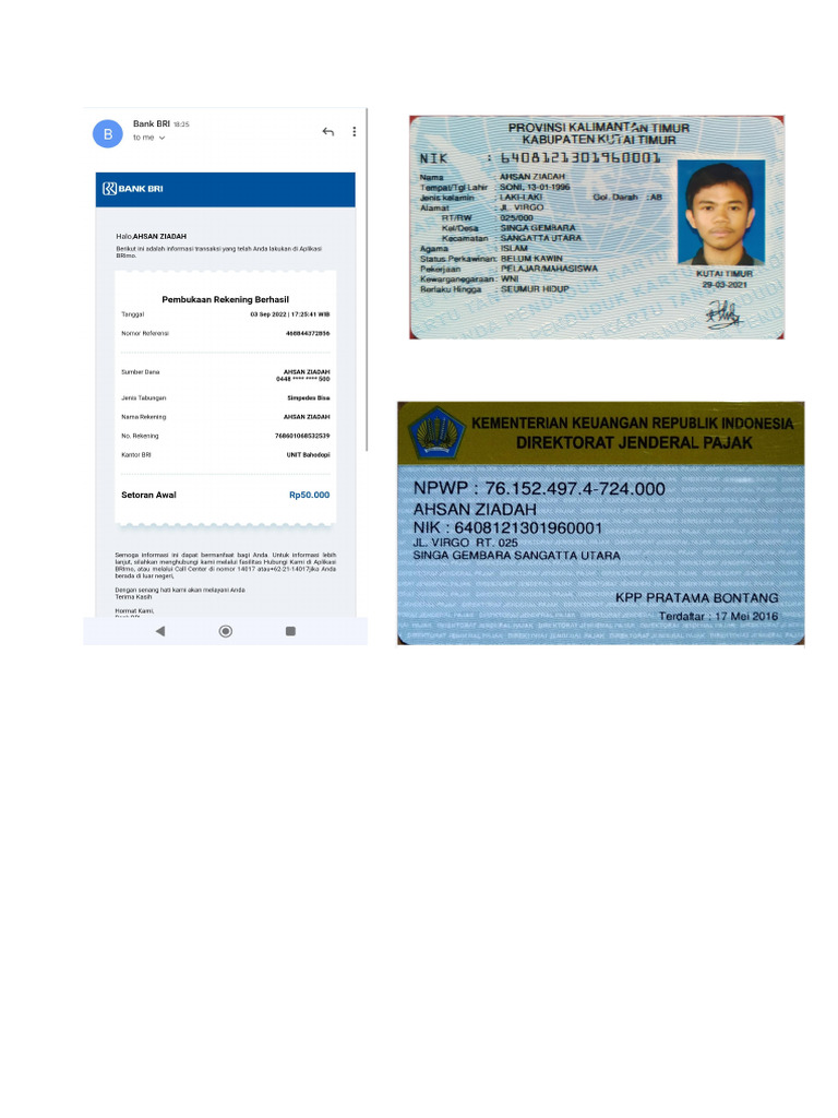 Rek, KTP, NPWP | PDF