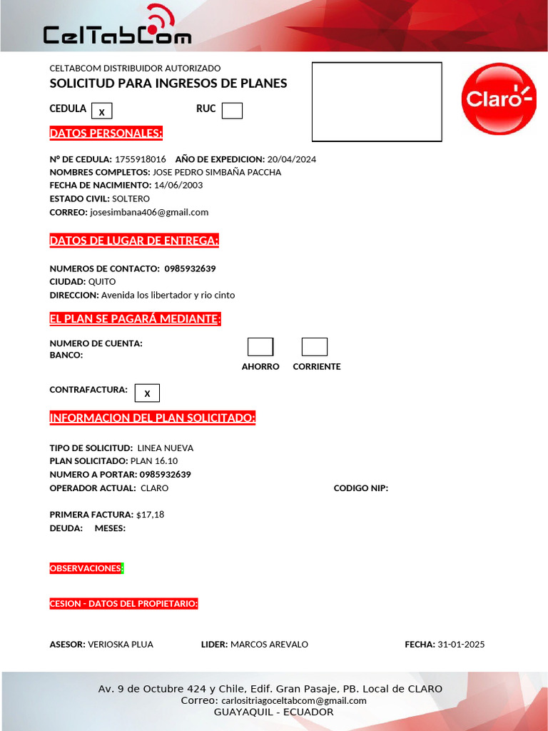 Jose Pedro Simbaña Paccha | PDF