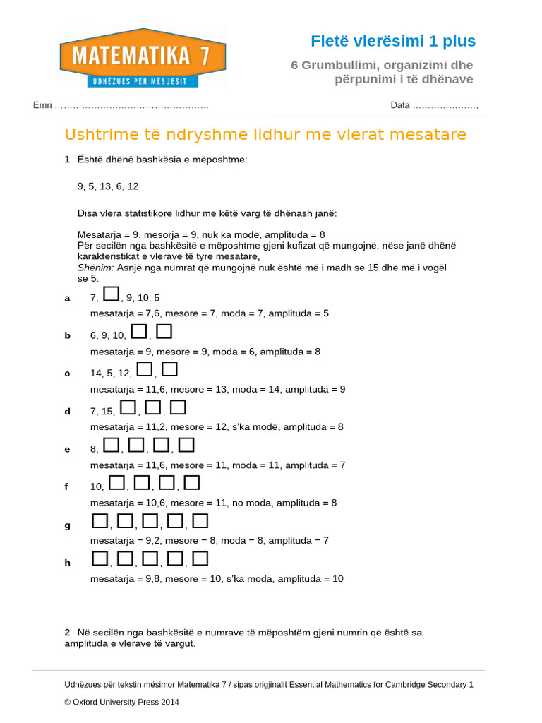 0605 - Flete Vleresimi 1 Plus | PDF