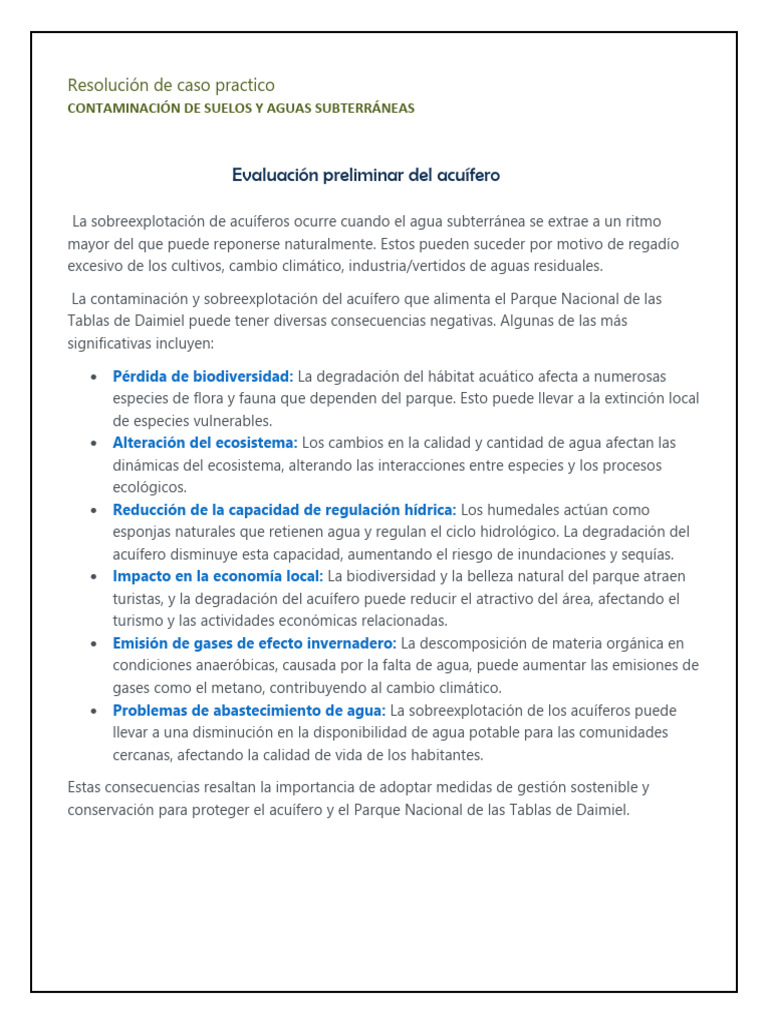 Evaluación preliminar del acuífero | PDF | Agua subterránea | Degradación ambiental