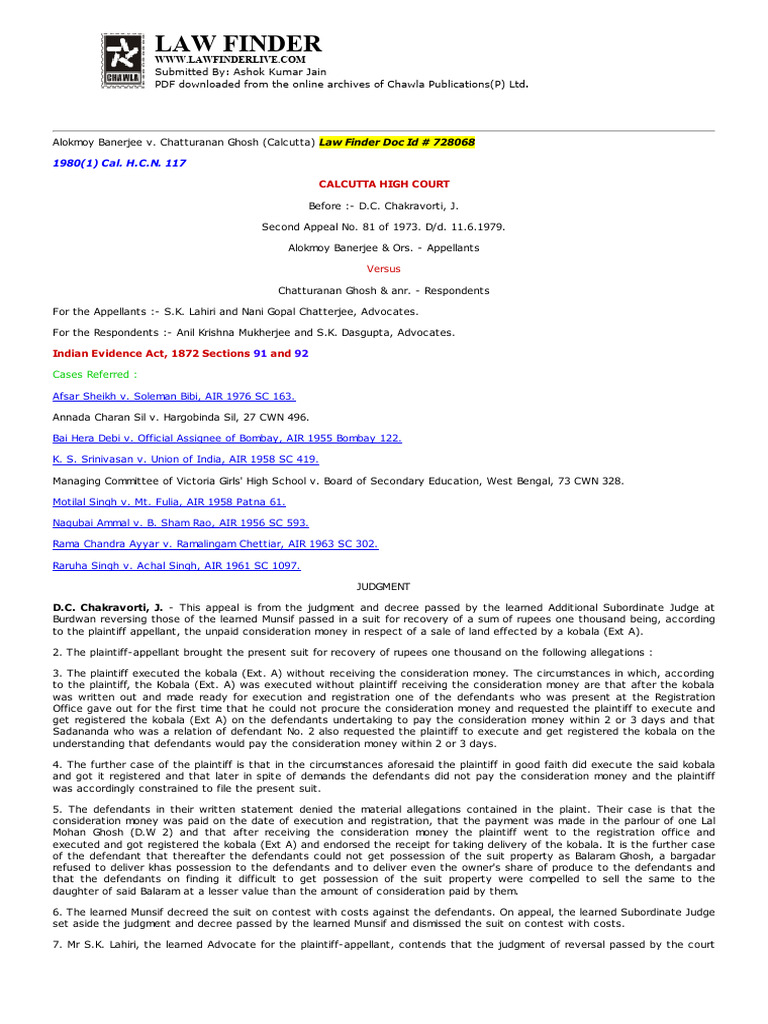 Oral Evidence Inadmissible | PDF | Appellate Court | Judgment (Law)