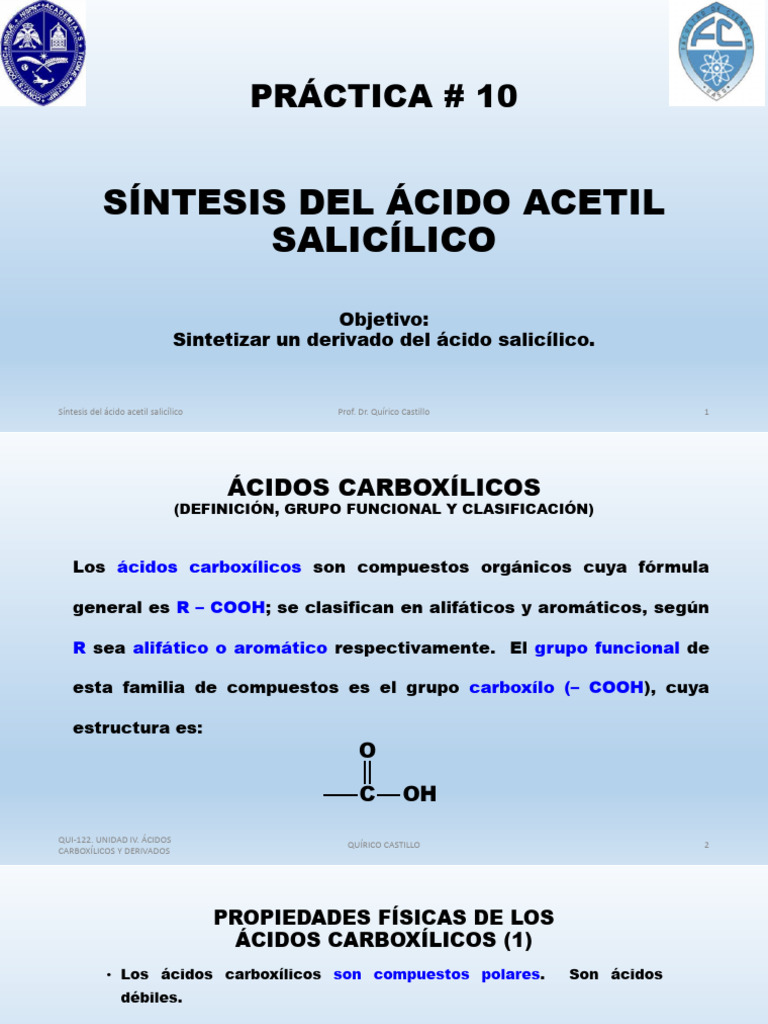 Práctica # 10. Síntesis Del Ácido Acetil Salicílico | PDF | Aspirina ...