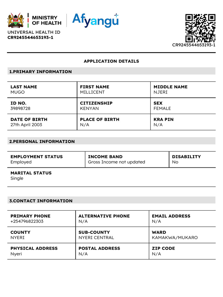 Kenya Sha Registration Form | PDF