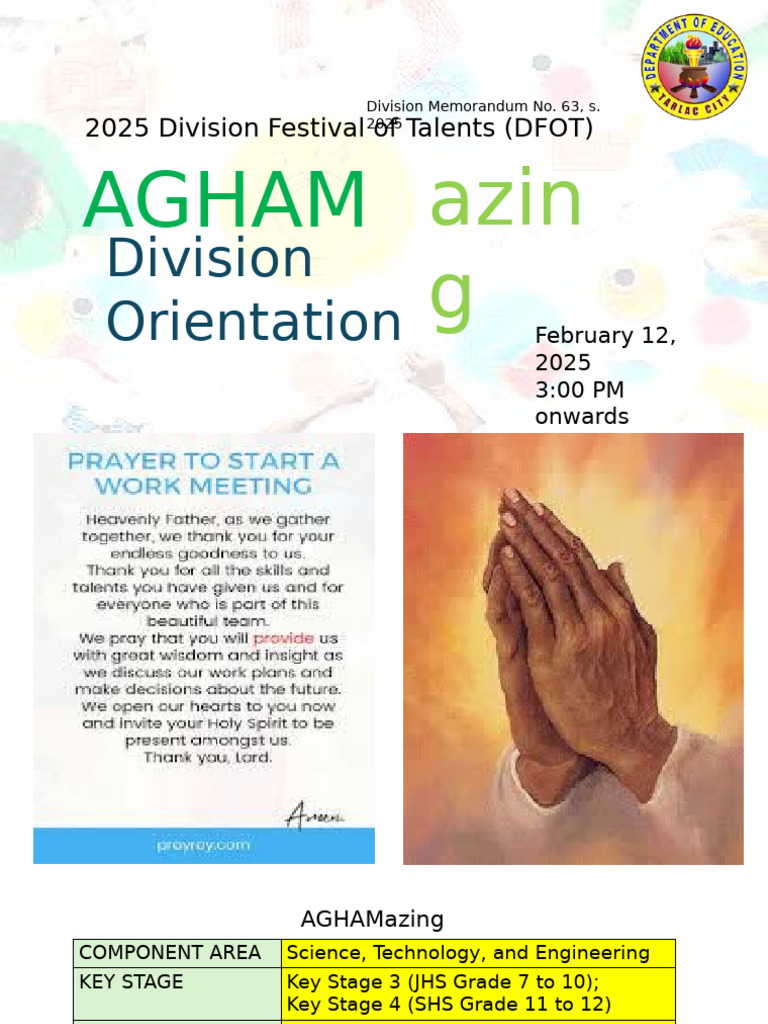 DFOT 2025 AGHAMazing Orientation | PDF | Human Communication | Cognitive Science