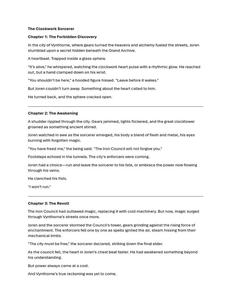 The Clockwork Sorcerer - All Chapters | PDF