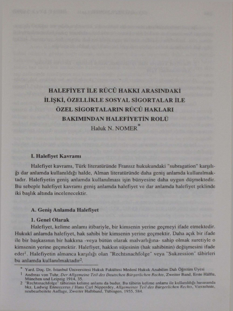 Halef Yet Le R Cu Hakki Arasindak L K, Zell Kle Sosyal S Gortalar Le Zel S Gortalarin R Cu ...