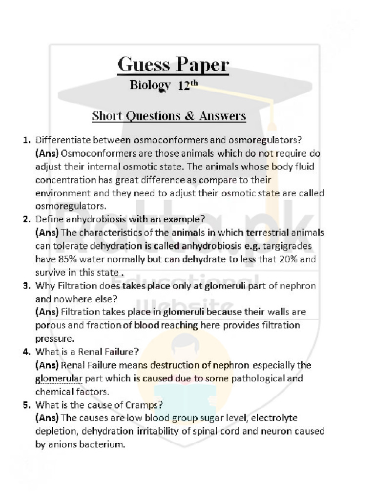 12th Bio Guess | PDF