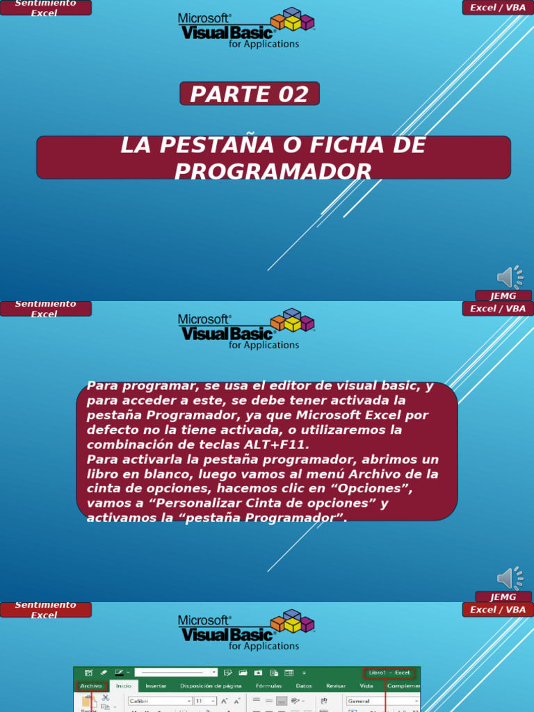 Parte Ii La Pestaña Programador V2 | PDF | Microsoft Excel | Visual ...