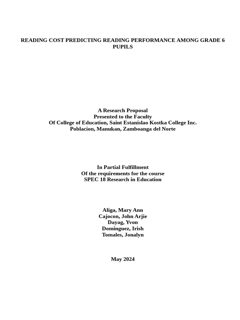 Reading Cost Predicting Reading Performance | PDF | Psychology | Motivation